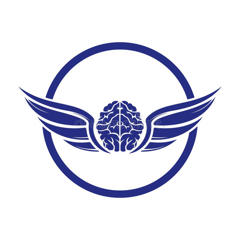 Flying Brain with Wings Vector Logo Design Template. Free Mind Logo ...