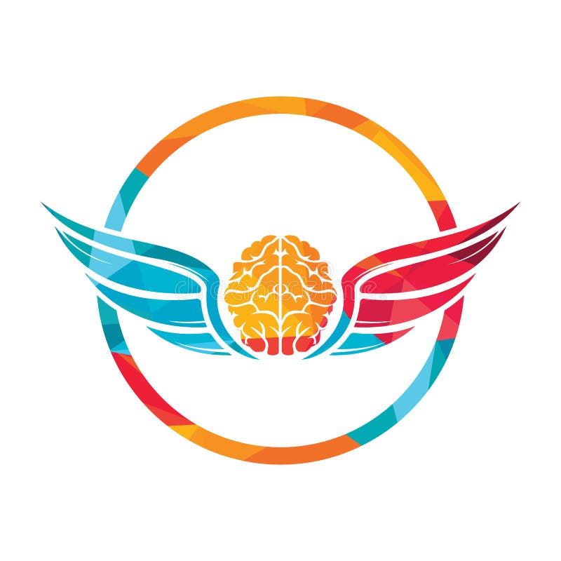Flying Brain with Wings Vector Logo Design Template. Free Mind Logo ...