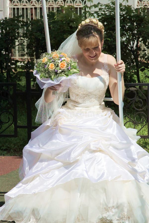 Flying bride stock photo. Image of dress, happy, beauty - 10511448