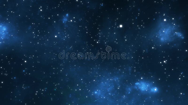 Flying through Bright Blue Stars and Nebula in Space. Exploration of ...