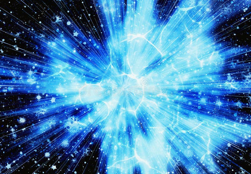 Flying Bright Cold Rays in Space Stars Background Stock Illustration ...