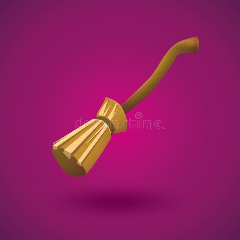 Flying Broom. Vector Illustration Decorative Design Stock Vector ...