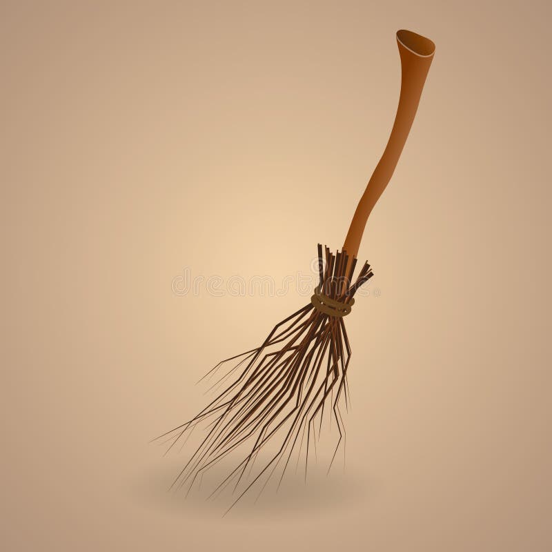 Flying Broom. Vector Illustration Decorative Design Stock Vector ...