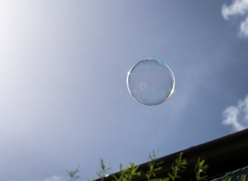 Flying Bubble stock photo. Image of playing, blue, reflection - 7515986
