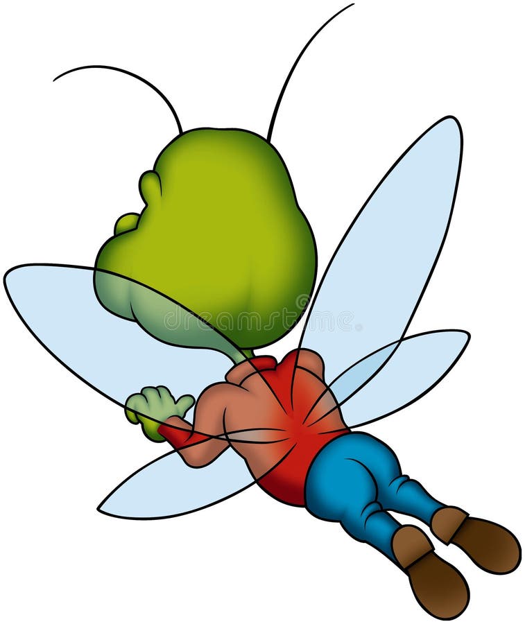 Flying happy bug stock illustration. Illustration of merry - 1946444