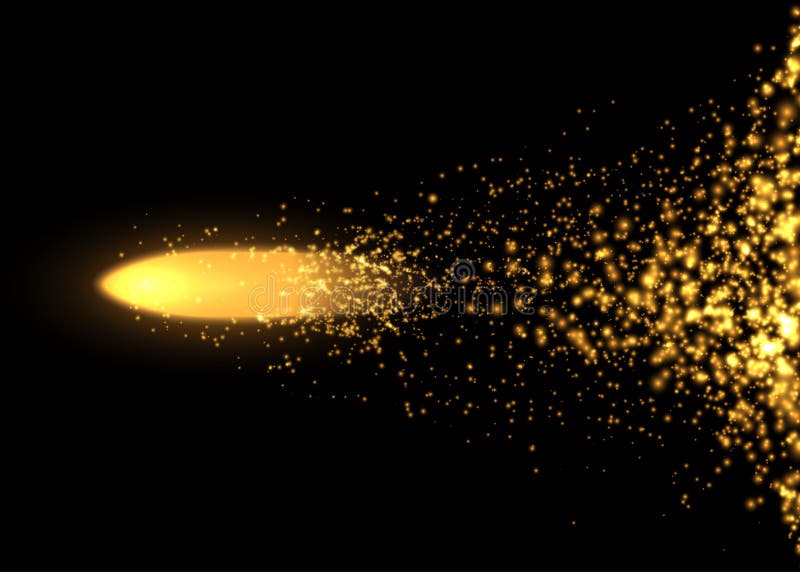 Flying Bullet from Light Particles. Vector Illustration. Stock Vector ...