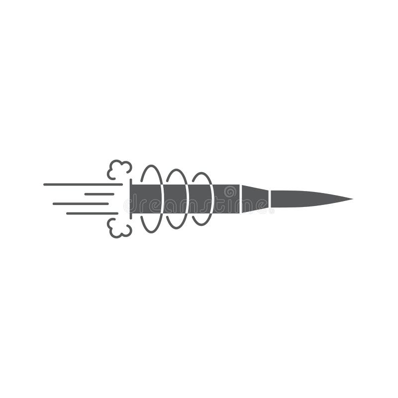 Flying Bullet Vector Icon Symbol Isolated on White Background Stock ...