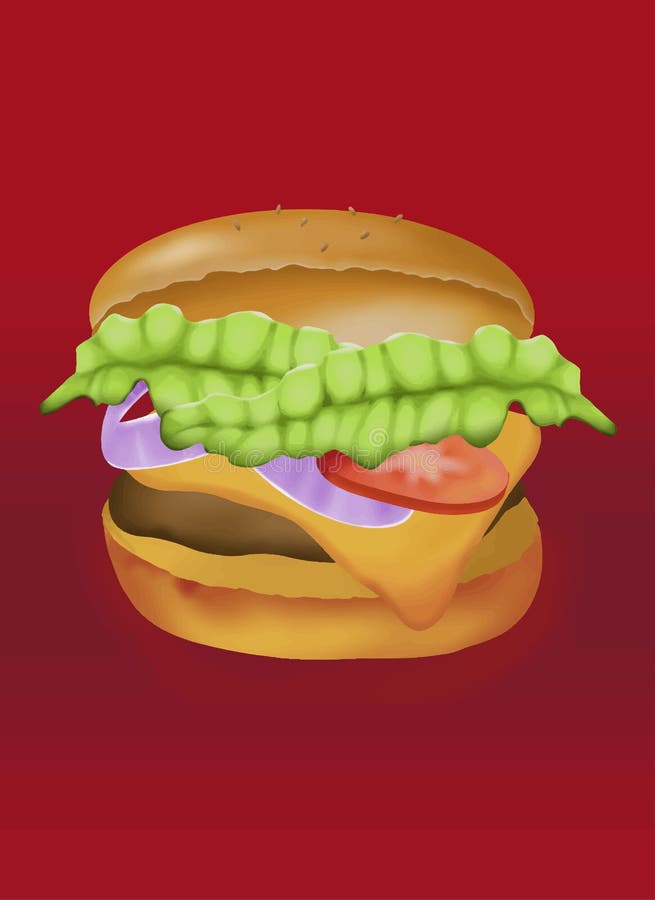 Flying Burger Food Cartoon Logo Stock Illustration - Illustration of ...