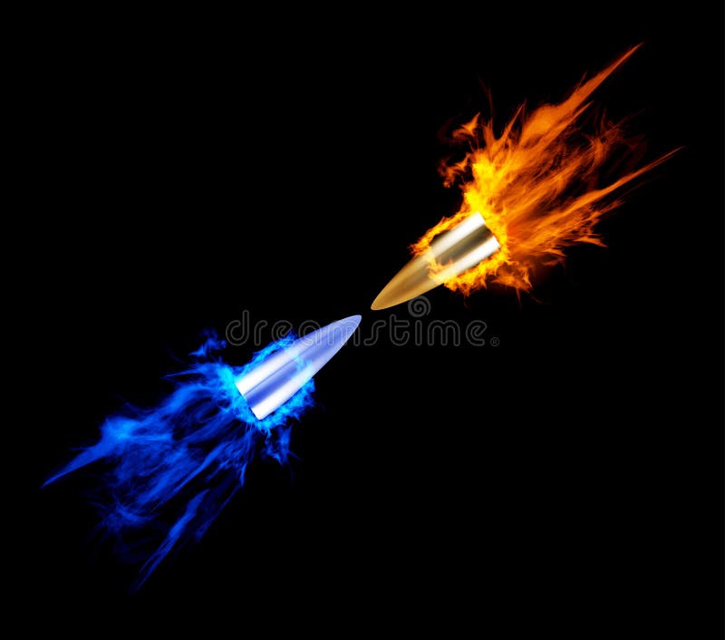 Flying burning bullet stock vector. Illustration of battle - 48598403