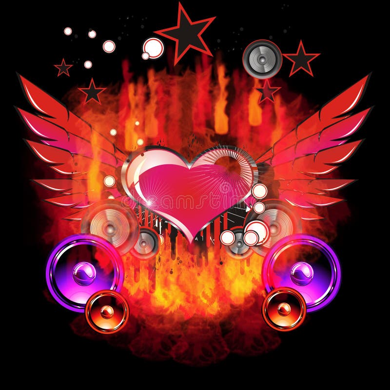 Red Flying Heart Background Stock Vector - Illustration of creative ...