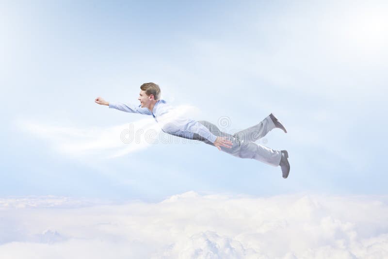 Flying businessman stock photo. Image of caucasian, protect - 41649196