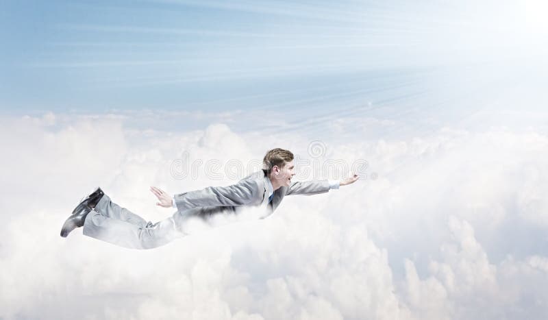 Flying businessman stock image. Image of businessman - 41866833