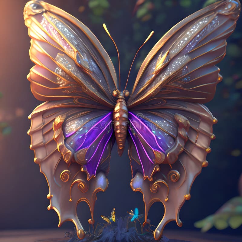 Flying Butterfly, Generative AI Illustration Stock Illustration ...