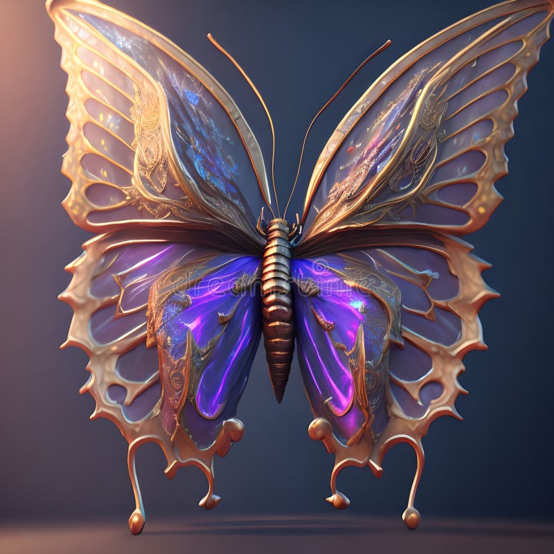Flying Butterfly, Generative AI Illustration Stock Illustration ...