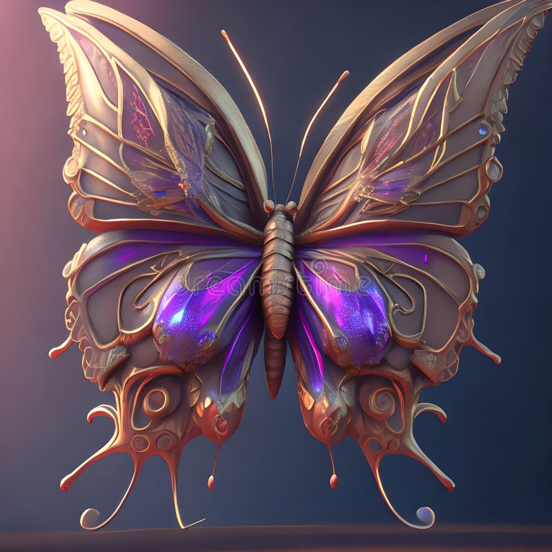 Flying Butterfly, Generative AI Illustration Stock Illustration ...