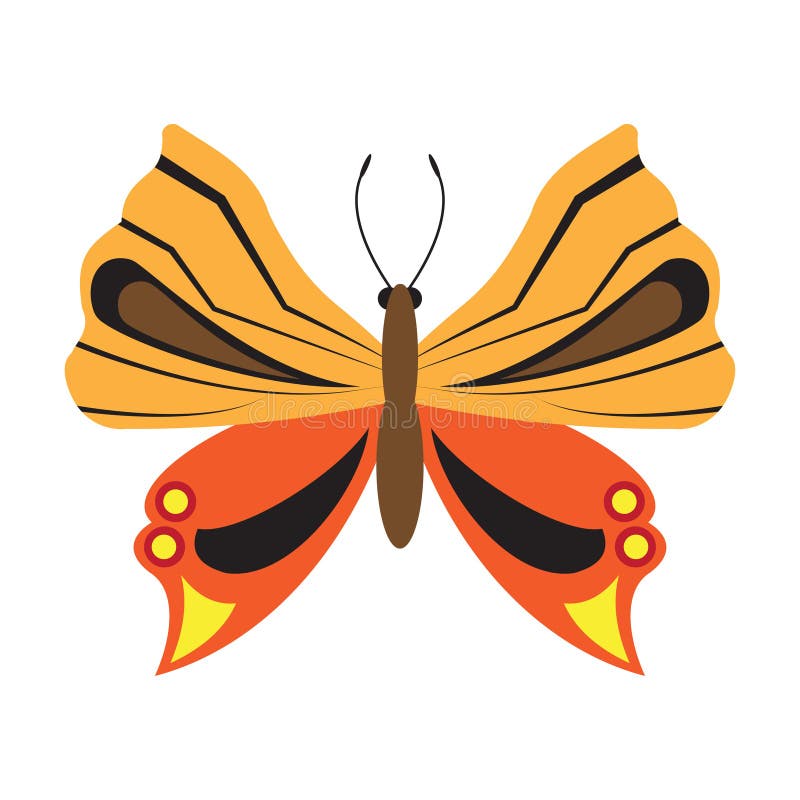 Flying butterfly icon stock vector. Illustration of animal - 127920705