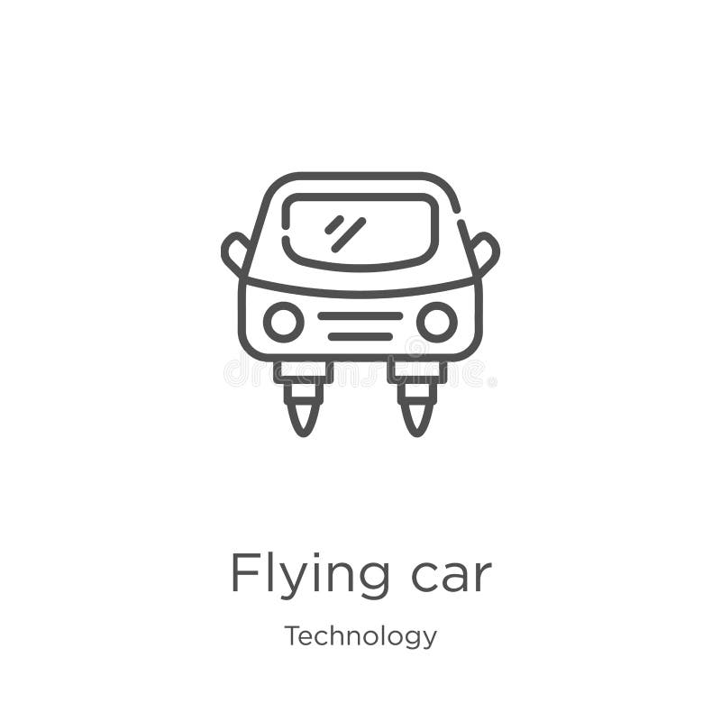 Flying Car Icon Vector from Technology Collection. Thin Line Flying Car ...