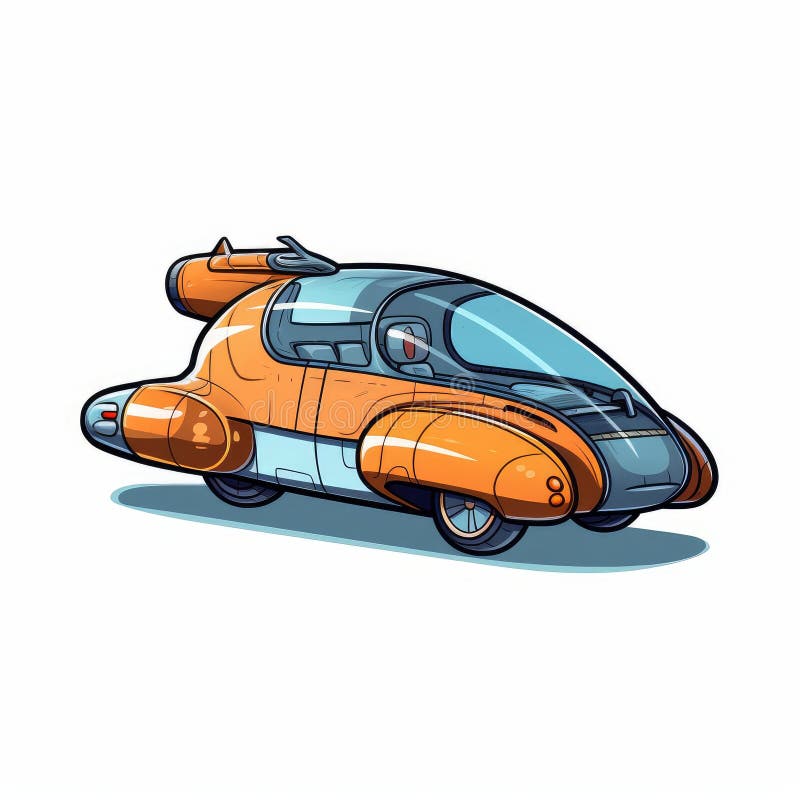 Flying Car Sprite in Comic Style Stock Image - Image of digital ...