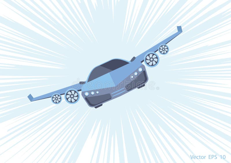Flying Car .Car of the Future , Vector Stock Vector - Illustration of ...