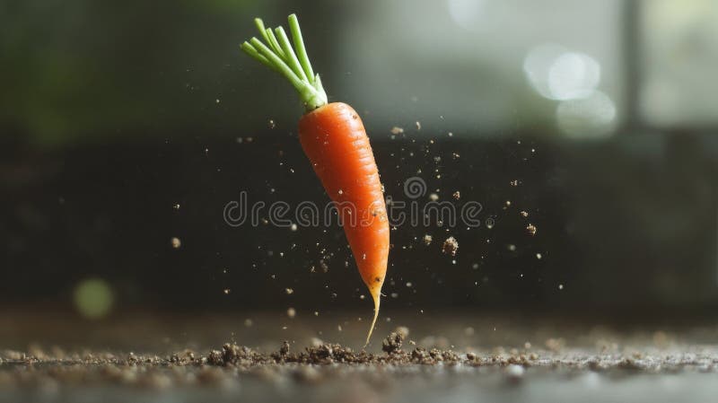 Flying Carrot Above Soil stock illustration. Illustration of nature ...