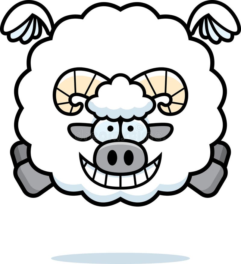 Flying Cartoon Ram stock vector. Illustration of graphic - 115759513