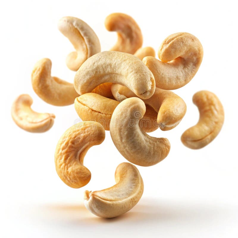 Flying Cashew Nuts Isolated Stock Illustration - Illustration of ...