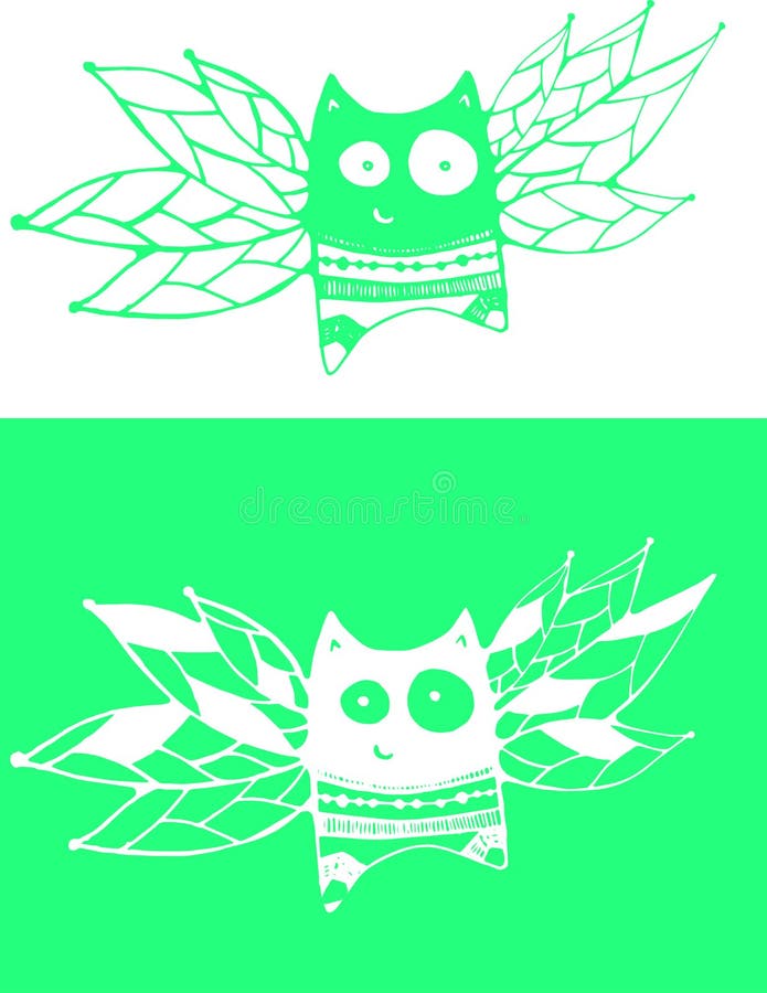 Flying cats stock illustration. Illustration of whiskers - 54517174