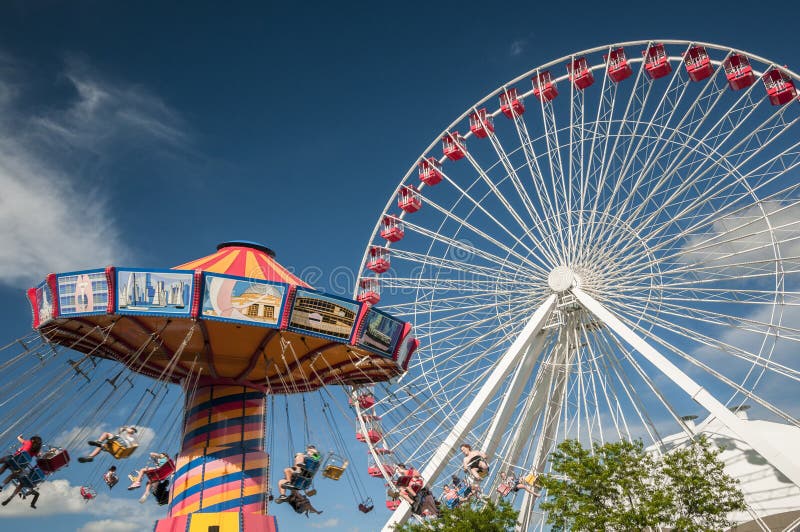 Flying Chair and Ferris Wheel Editorial Photography - Image of ...