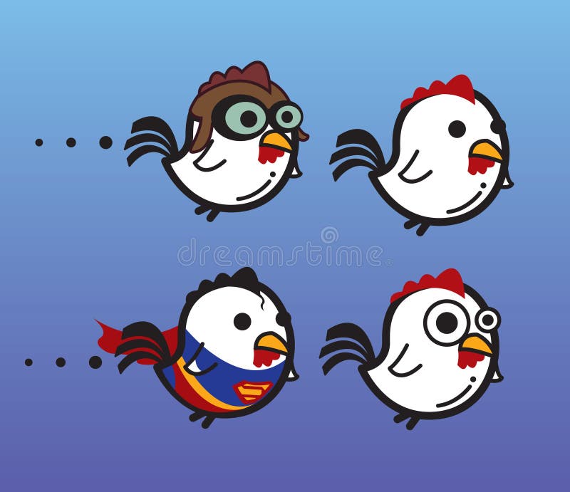 Flying Chick stock vector. Illustration of blue, tail - 1124729