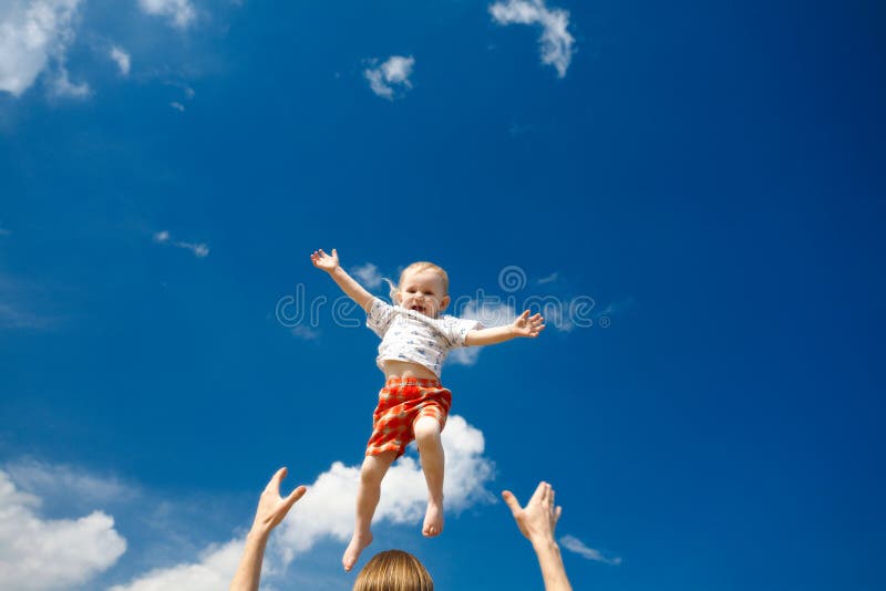 Flying child stock image. Image of freedom, active, high - 8188461