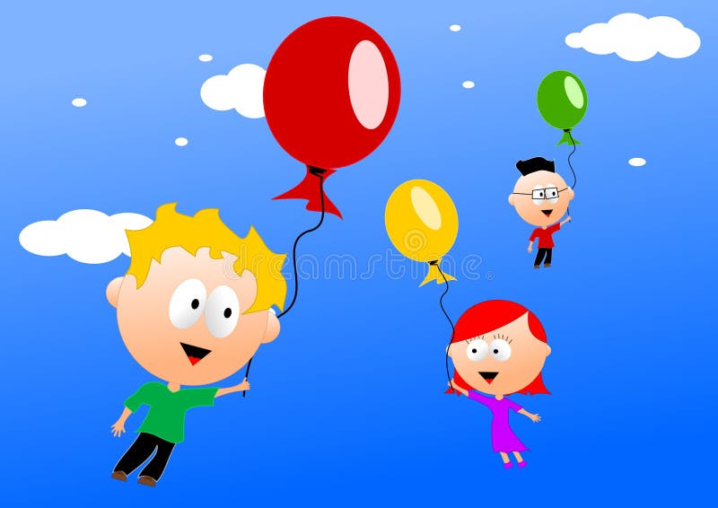 Flying children stock vector. Illustration of love, human - 12577776