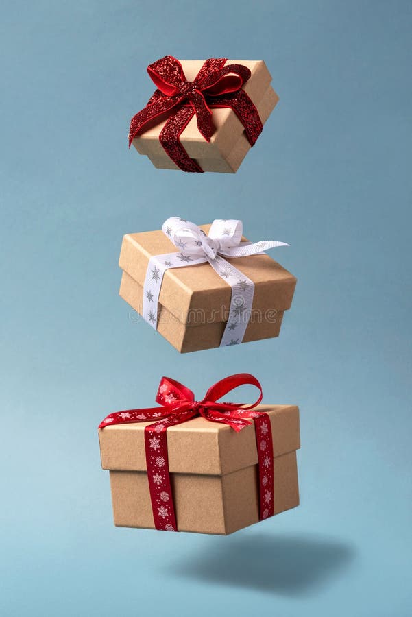 Flying Christmas Gift Boxes. Stock Image - Image of banner, paper ...