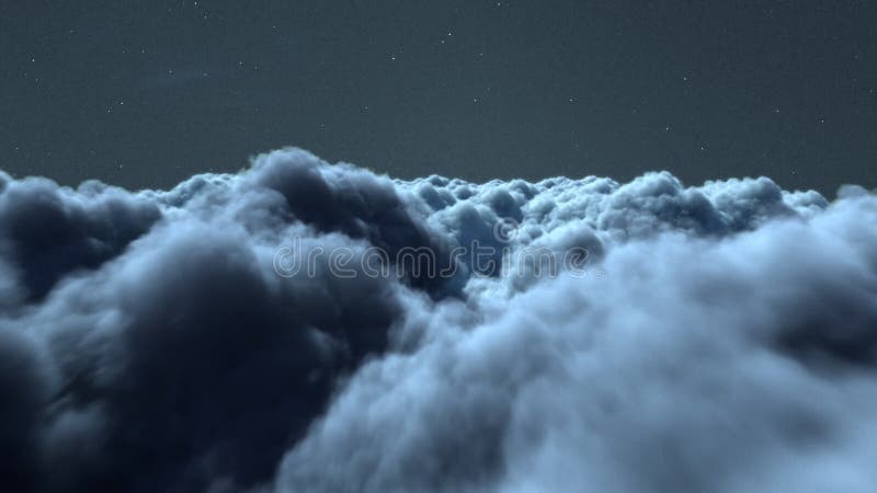 Flying through the Cinematic Blue Night Clouds Background Loop Stock ...