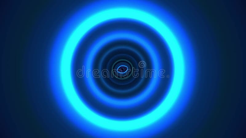 Flying through Circle Blue Tunnel. Abstract Speed, Motion Loop Able ...