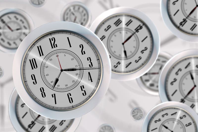 Flying Clocks stock image. Image of flying, render, minute - 36414317
