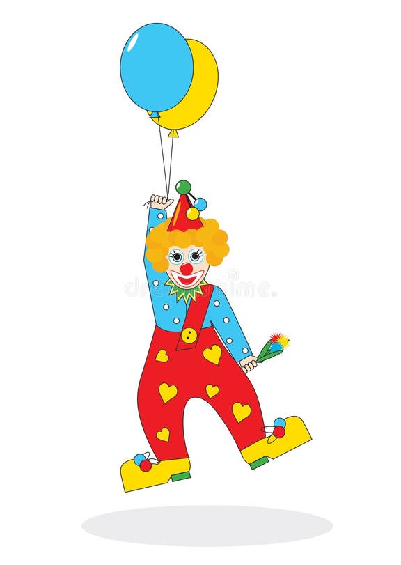 Flying Clown with Balloons - Illustration Stock Illustration ...