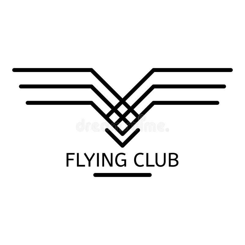 Flying Club Logo, Outline Style Stock Vector - Illustration of airline ...