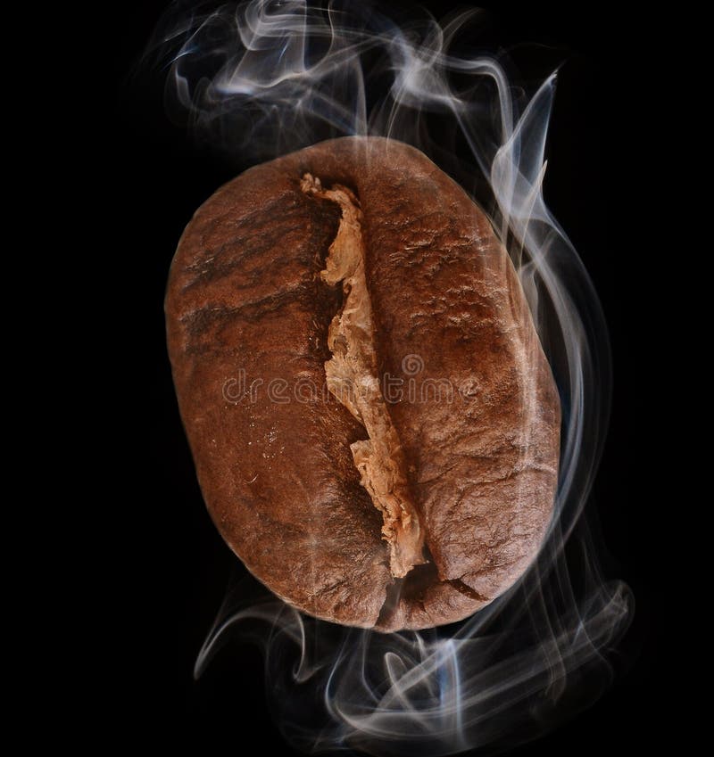 Flying Coffee Bean in Smoke Stock Photo - Image of dark, white: 124357616