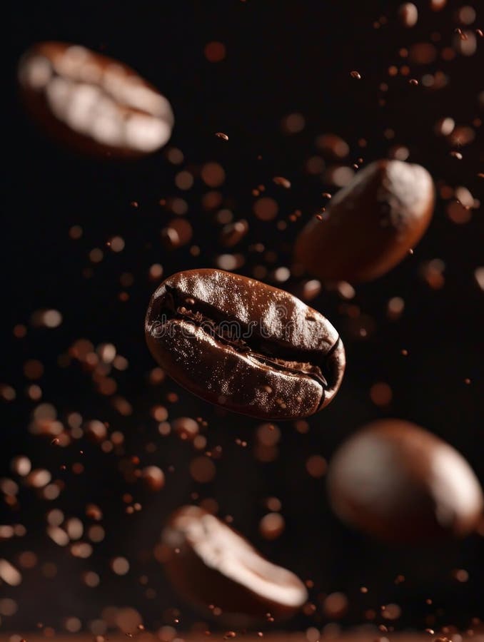 Flying Coffee Beans stock image. Image of breakfast - 383866397