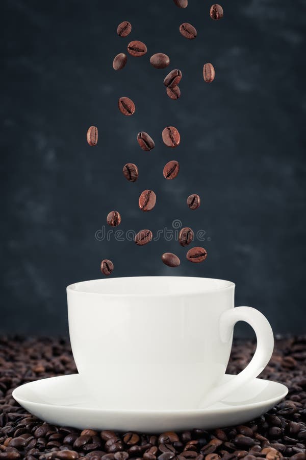 Flying coffee beans stock image. Image of close, coffe - 77156221