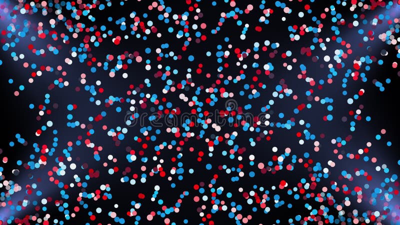 Flying Colored Particles in the Rays of Light, Computer Generated. 3d ...