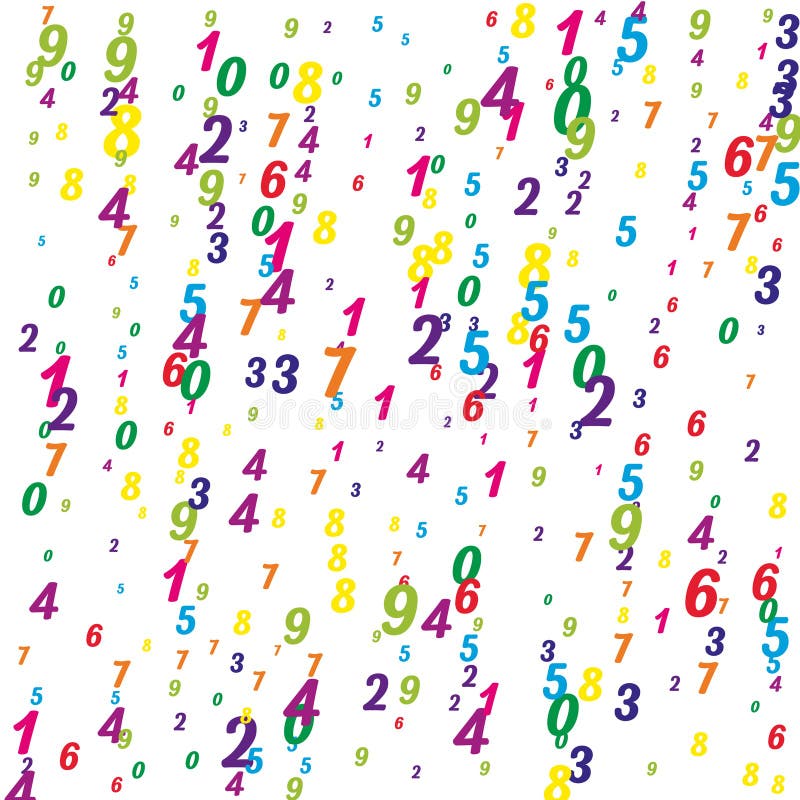 Flying Colorful Digits and Numbers Stock Vector - Illustration of chalk ...