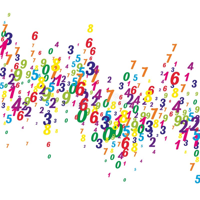 Flying Colorful Digits and Numbers Stock Vector - Illustration of ...
