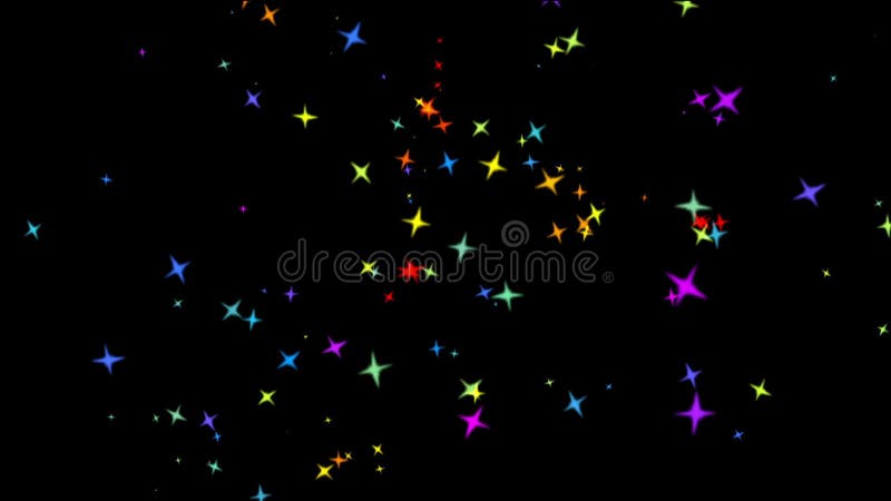 Colorful Stars Motion Graphics with Plain Black Background Stock Video ...
