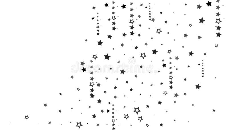 Flying Confetti Stars Black White Colours Festive Background Black