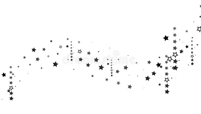 Flying Confetti Stars Black White Colours Festive Background Black