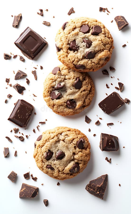 Flying Cookies. Chocolate Chips Falling in Motion Stock Image - Image ...