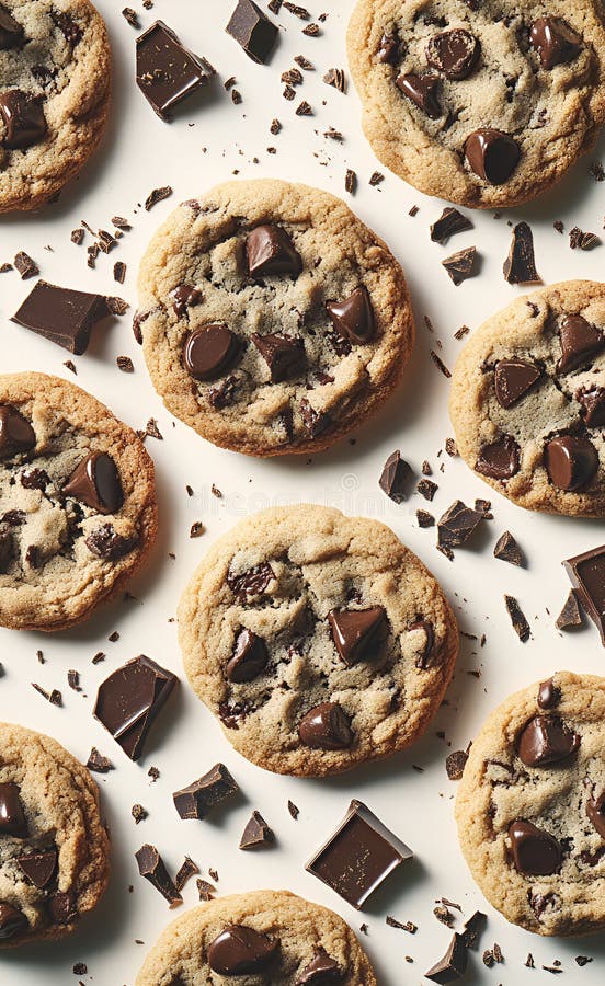 Flying Cookies. Chocolate Chips Falling in Motion Stock Image - Image ...