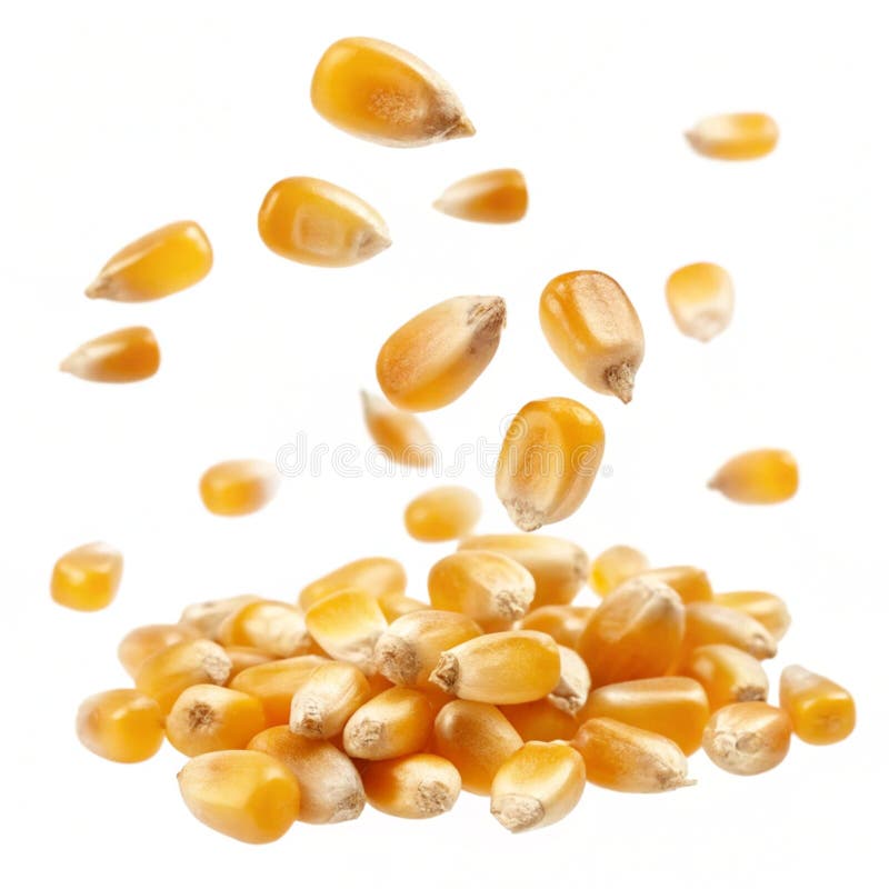 Flying Corn Seeds Isolated on Transparent Background Stock Illustration ...