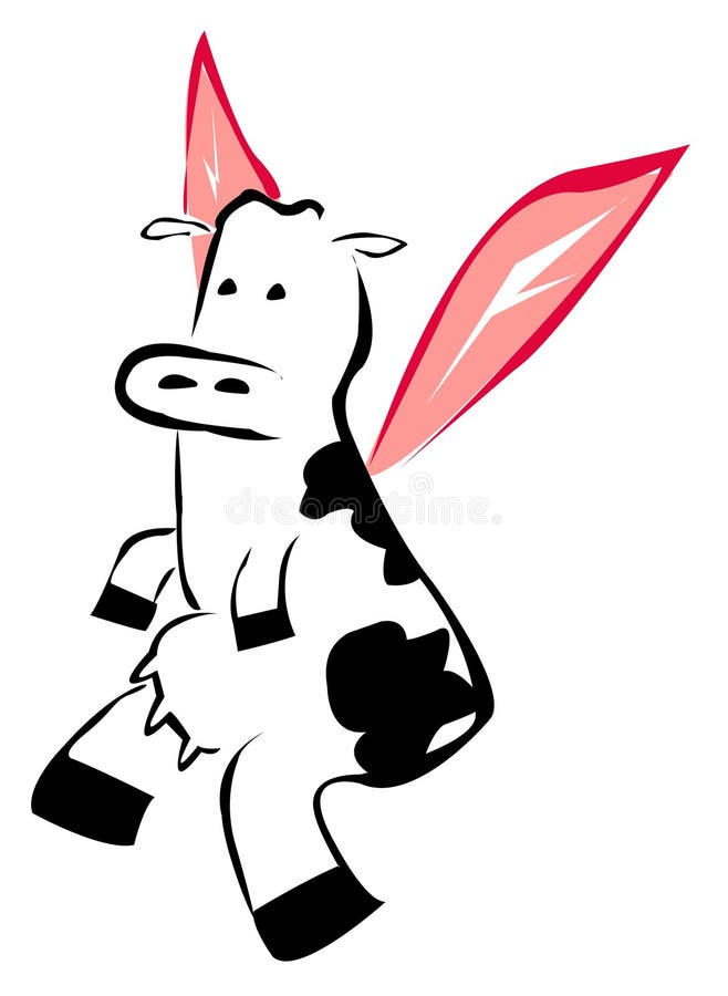 Flying Cow stock vector. Illustration of graphic, symbol - 11270040